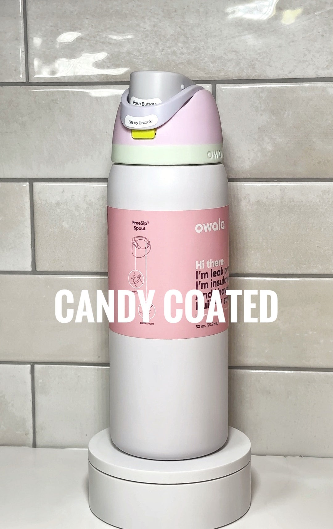 Candy Coated Owala Engravings Custom Engraved Candy Coated Water Bottle ...