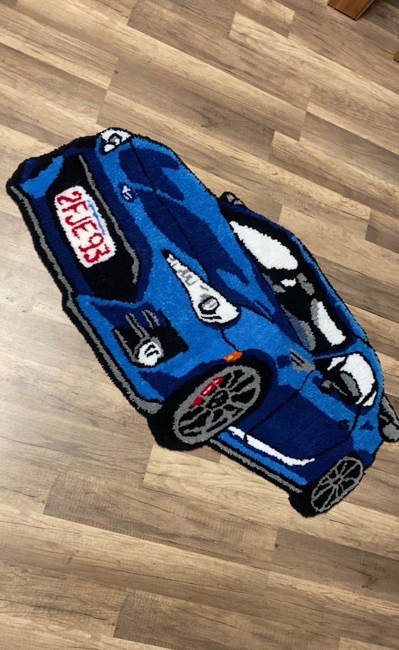 Subaru Rug Handmade Custom Tufted Car for Gift Game Room Man Cave ...