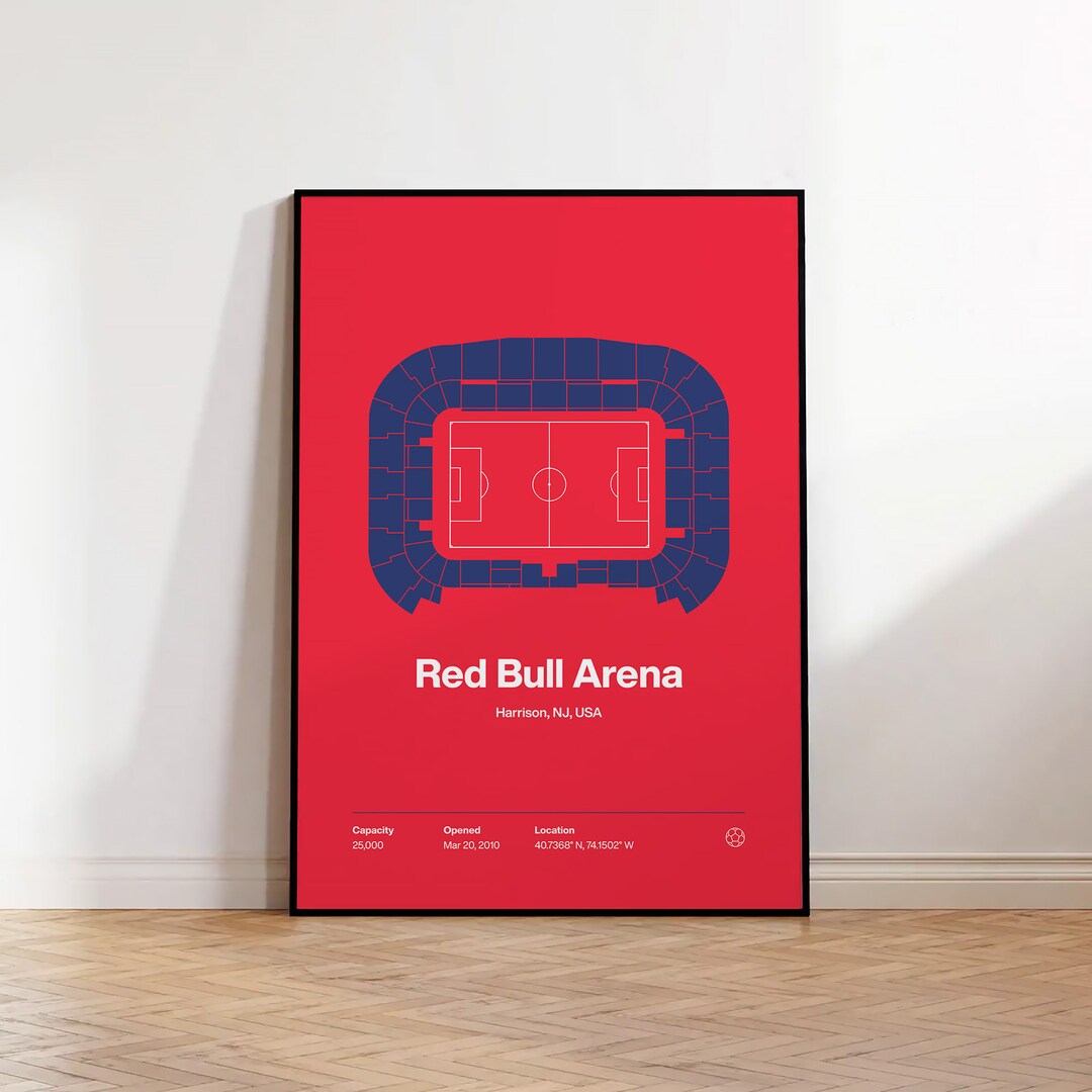 New York Red Bulls Poster, NY Red Bull Arena Stadium Print ...