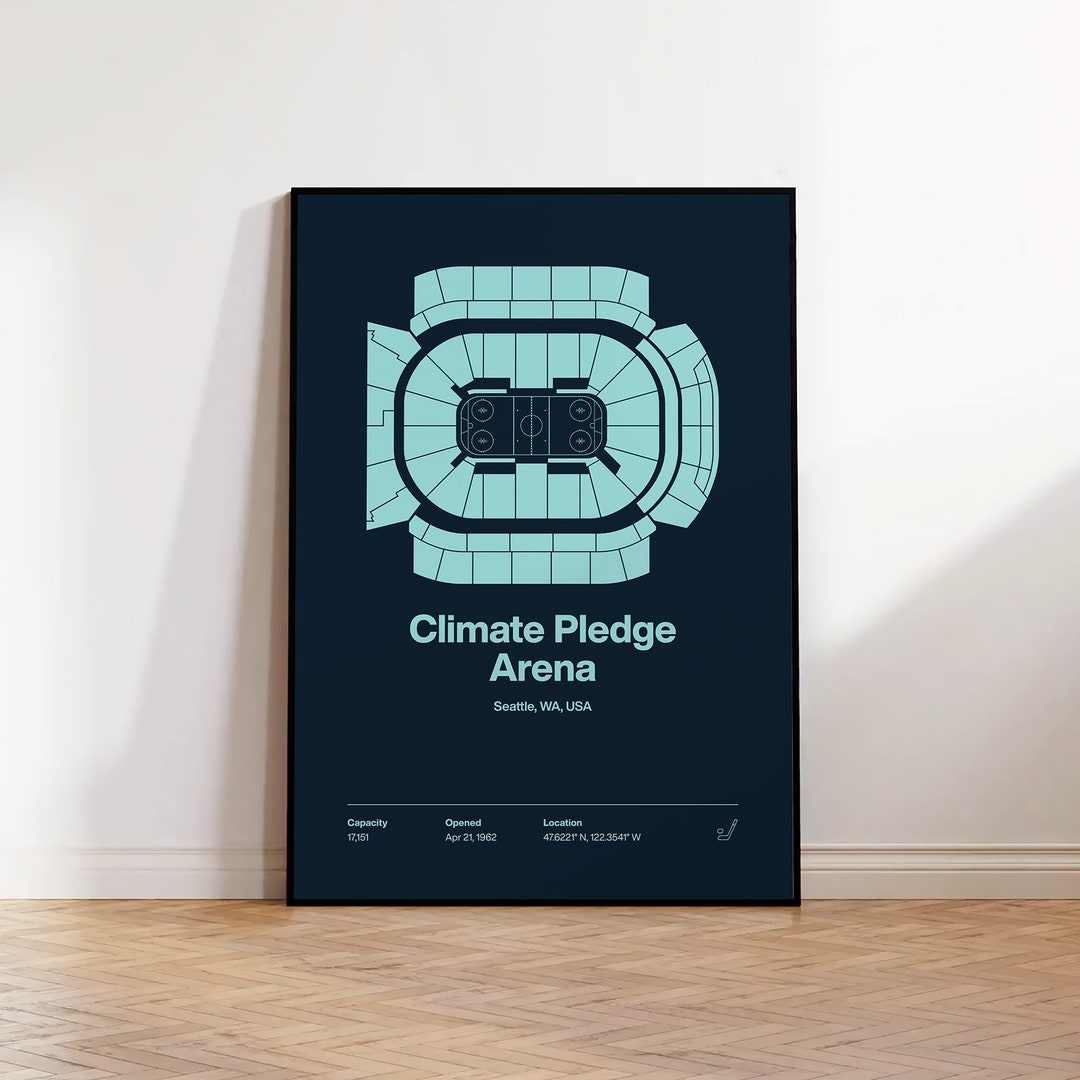 Seattle Kraken Poster, Climate Pledge Arena Print, NHL Poster, Mid ...