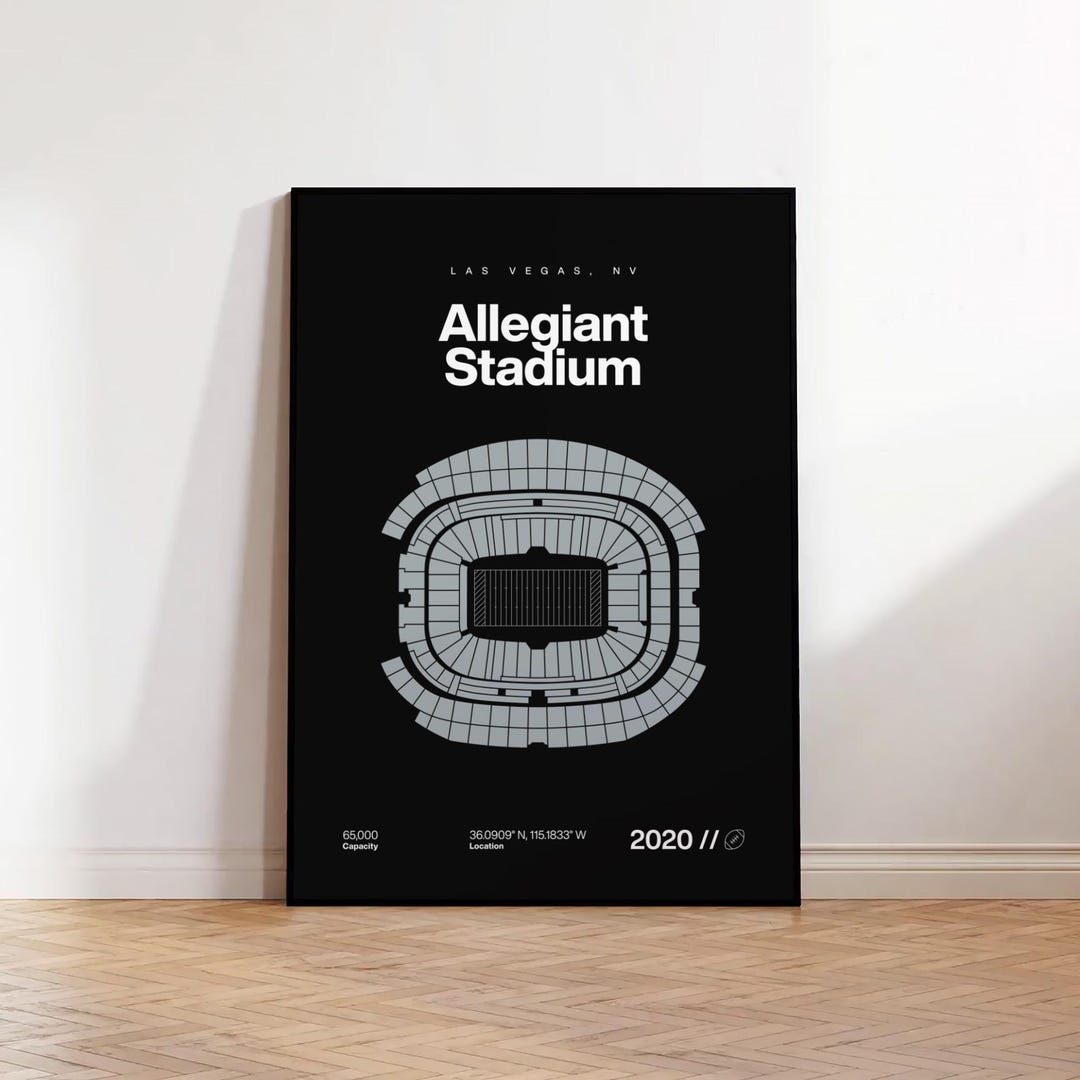 Vegas Raiders Poster, Allegiant Stadium Print, Mid Century Modern ...