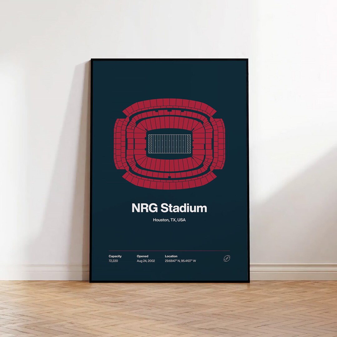 Houston Texans Poster, NRG Stadium Print, NFL Poster, Mid Century ...