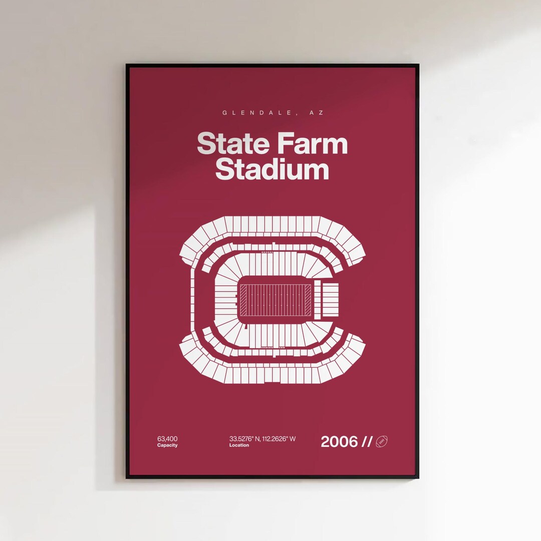 Arizona Cardinals Poster, State Farm Stadium Print, NFL Poster, Mid ...