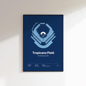 Tampa Bay Rays Poster, Tropicana Field Print, MLB Poster, Mid-century ...