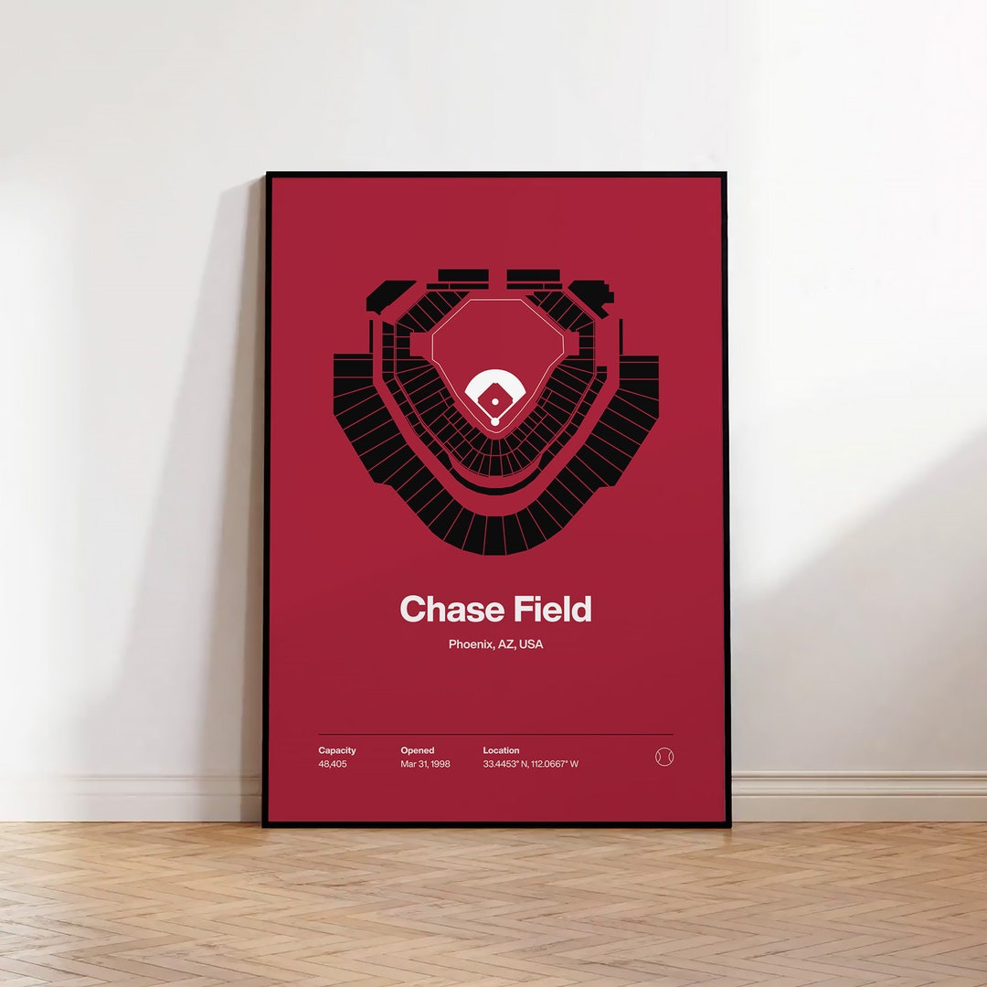 Arizona Diamondbacks Poster, Chase Field Print, MLB Poster, Mid Century ...