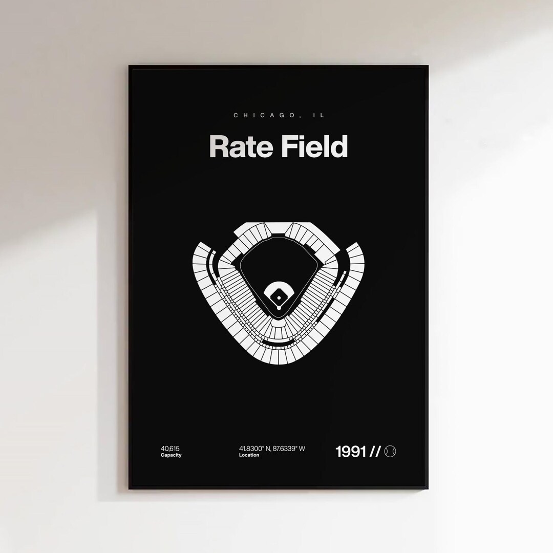 Chicago White Sox Poster, Rate Field Print, MLB Poster, Mid Century ...