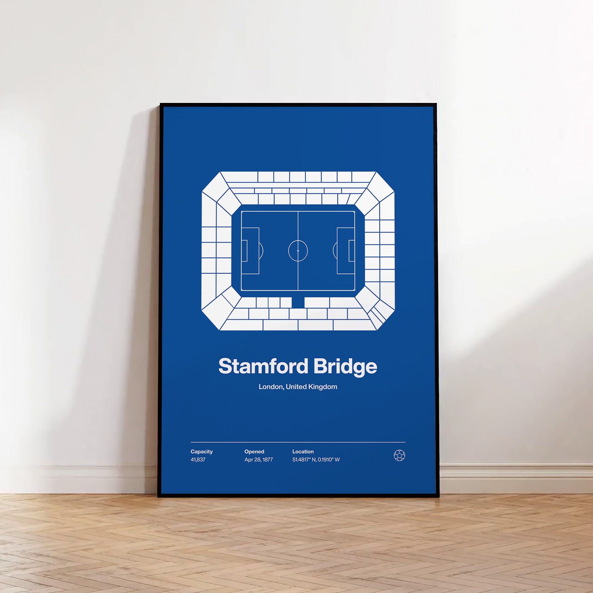 Chelsea Poster, Stamford Bridge Stadium Print, Contemporary Minimalist ...