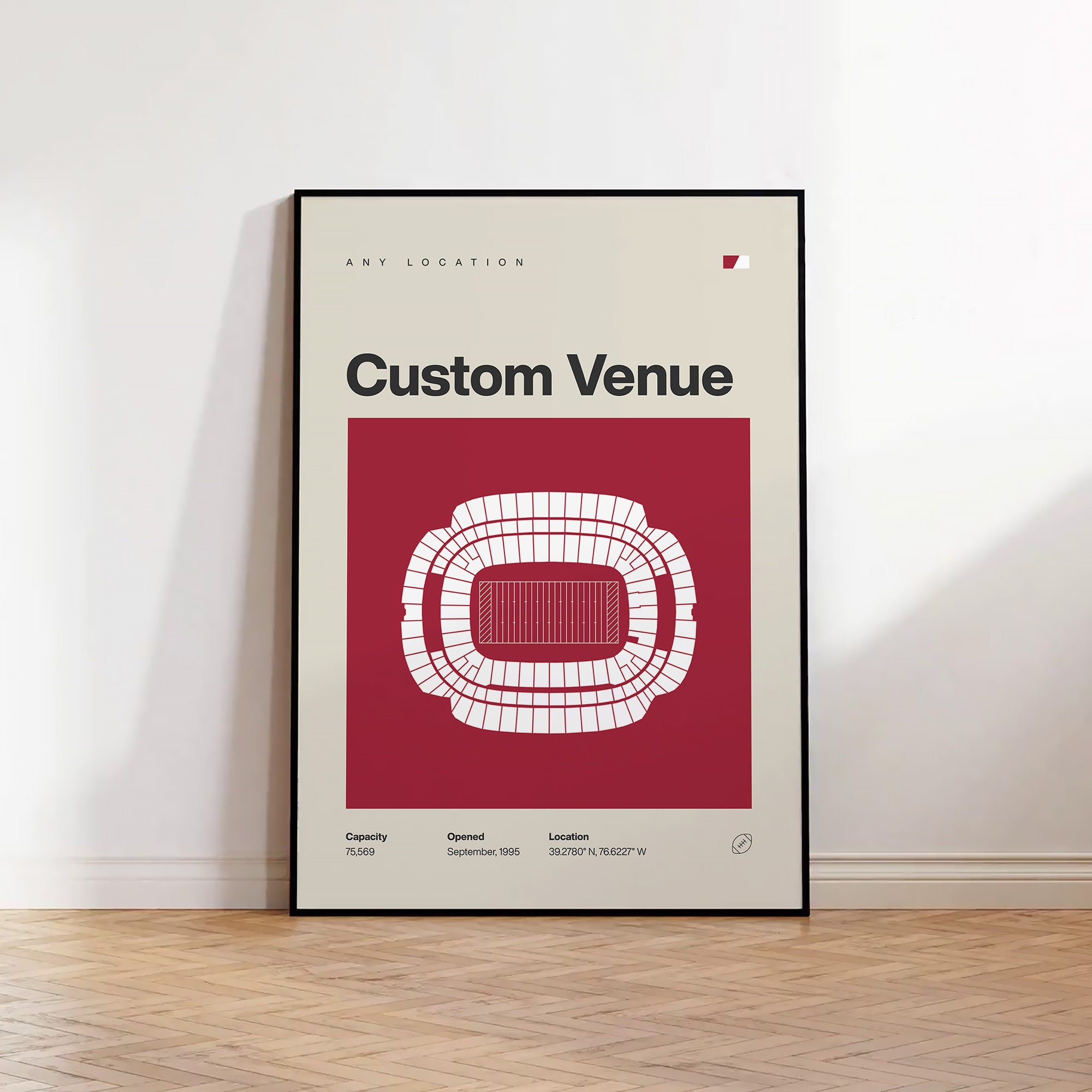 Custom Sports Venue Poster, Any Team or College Stadium Print, Mid ...