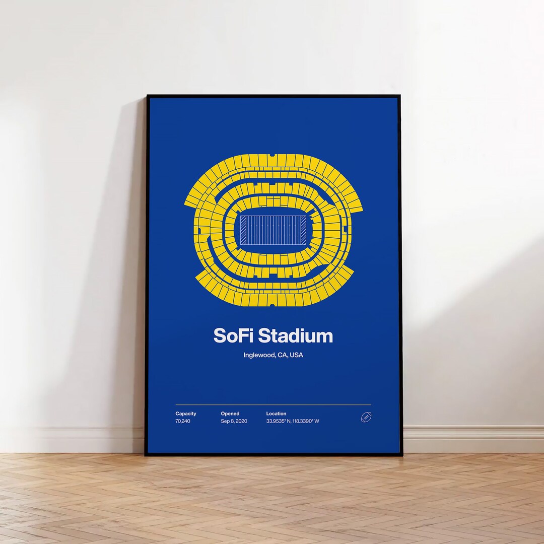 LA Rams Poster, Los Angeles Sofi Stadium Print, Minimalist Football ...