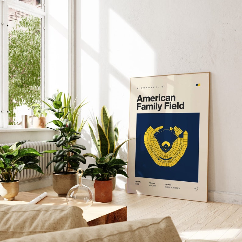 Milwaukee Brewers Poster American Family Field Print Mid - Etsy