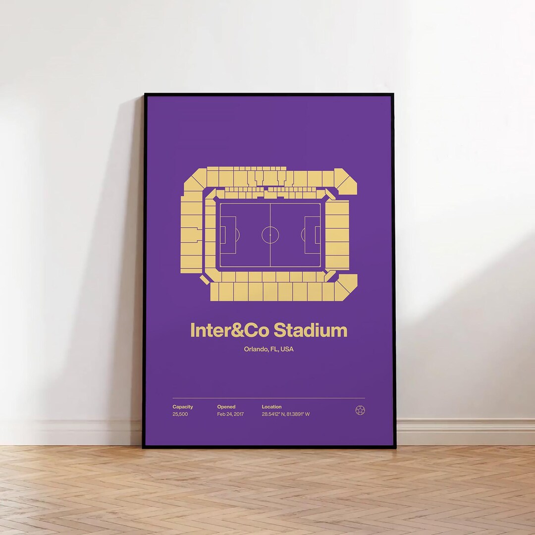 Orlando City SC Poster, Inter&co Stadium Print, MLS Poster, Mid Century ...
