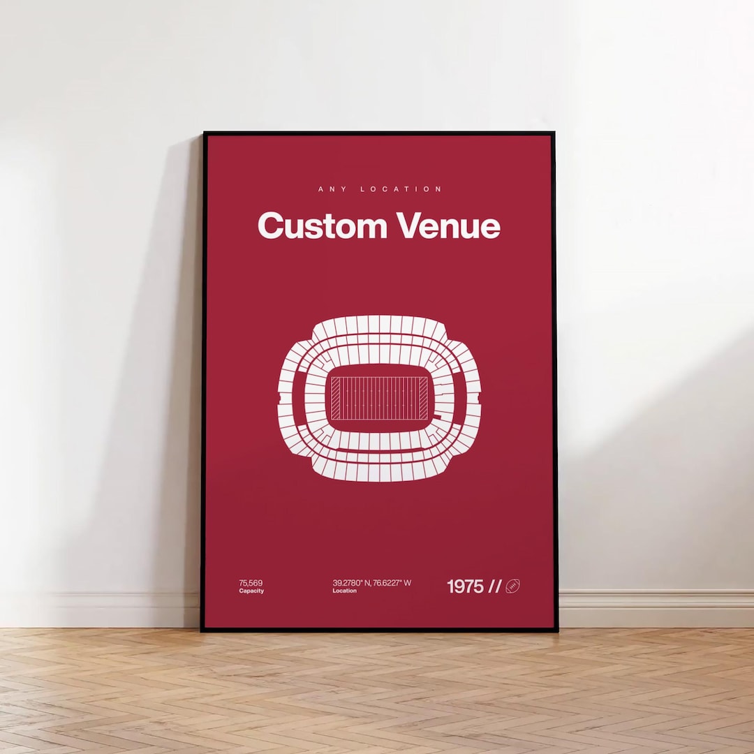 Custom Sports Venue Poster, Any Team or College Stadium Print, Mid ...