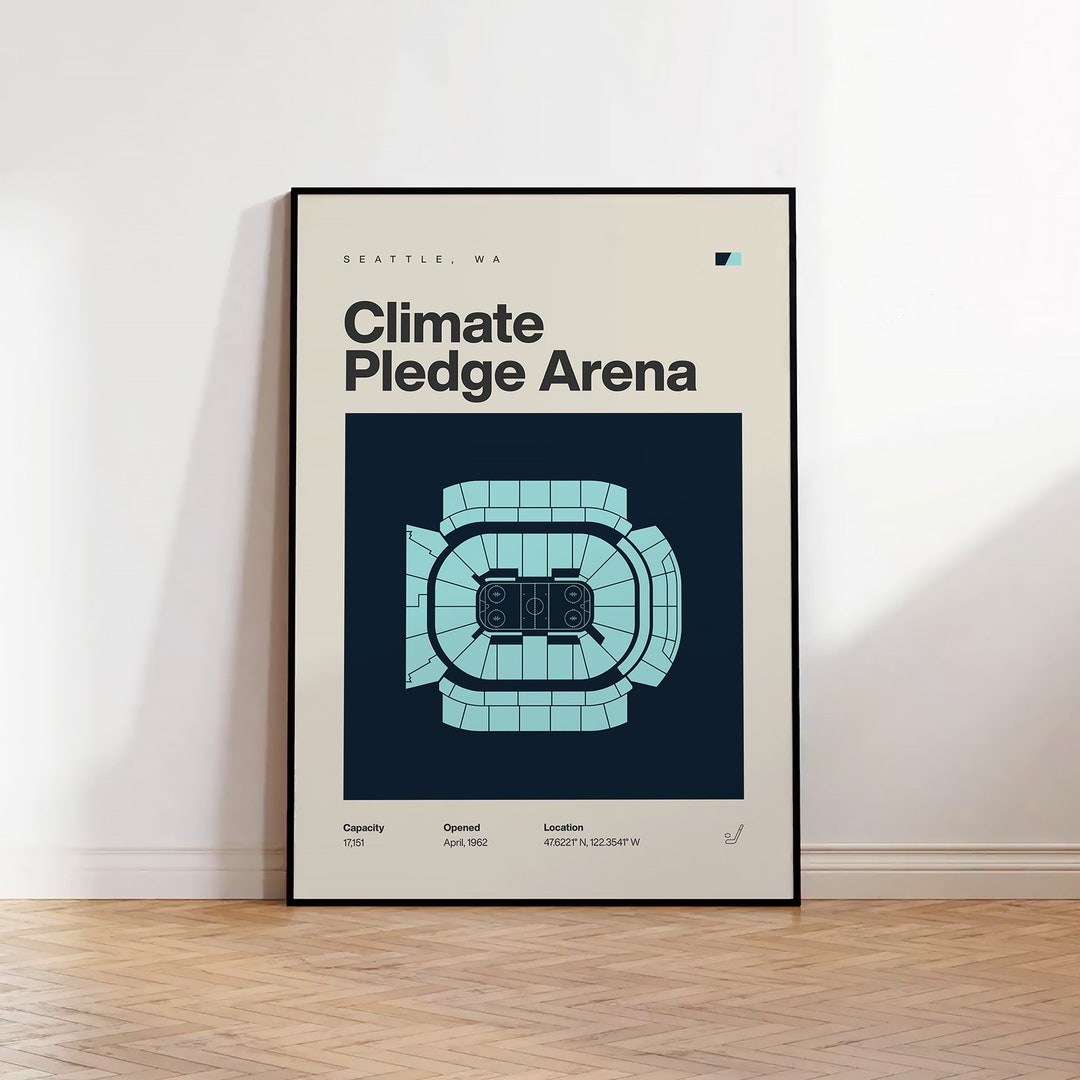 Seattle Kraken Poster, Climate Pledge Arena Print, NHL Poster, Mid ...