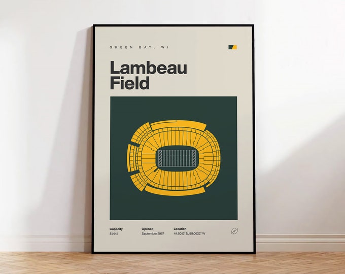 Packers Fan Gift Green Bay Packers Wall Decor Lambeau Field Wisconsin ...