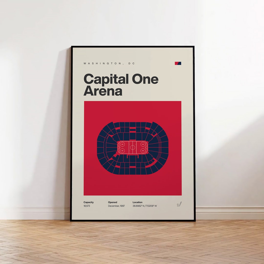 Washington Capitals Poster, Capital One Arena Print, Mid Century Modern ...