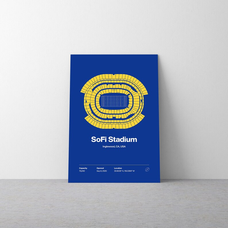 LA Rams Poster Los Angeles Sofi Stadium Wall Art Minimalist - Etsy