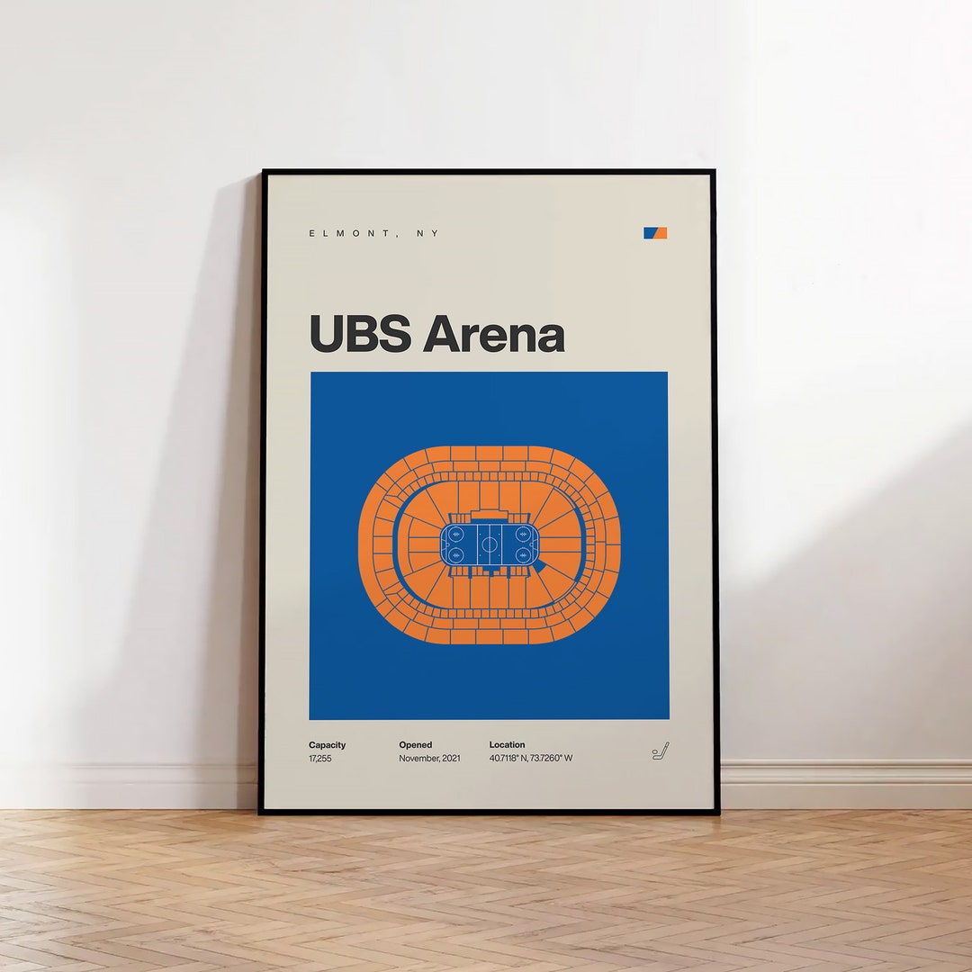 New York Islanders Poster, NY UBS Arena Print, NHL Poster, Mid Century ...