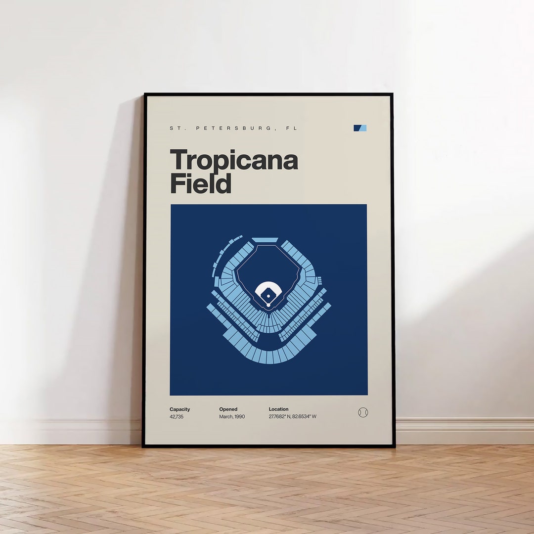 Tampa Bay Rays Poster, Tropicana Field Print, MLB Poster, Mid Century ...
