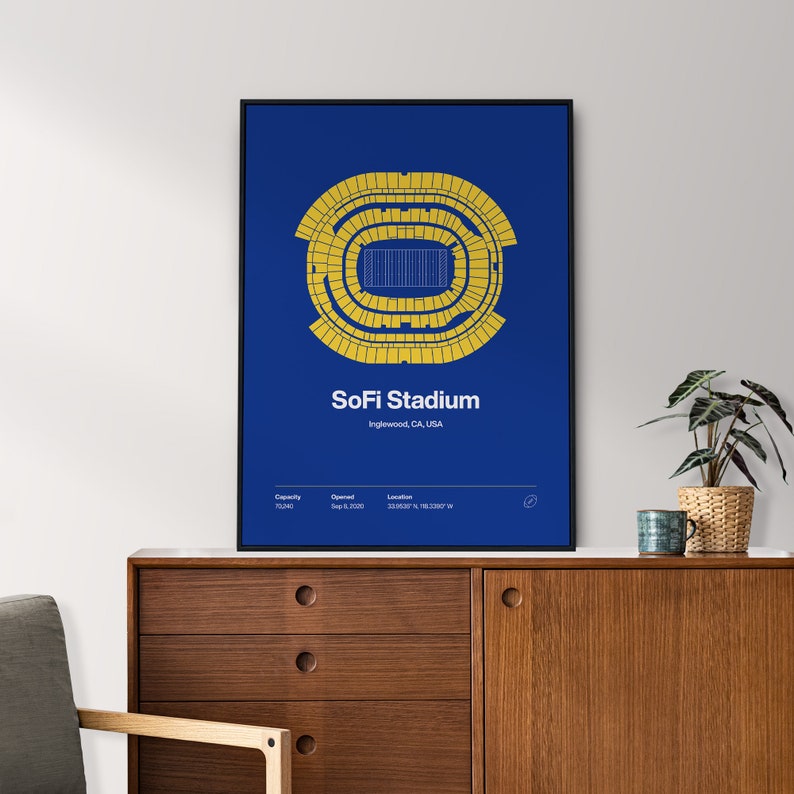 LA Rams Poster Los Angeles Sofi Stadium Wall Art Minimalist - Etsy