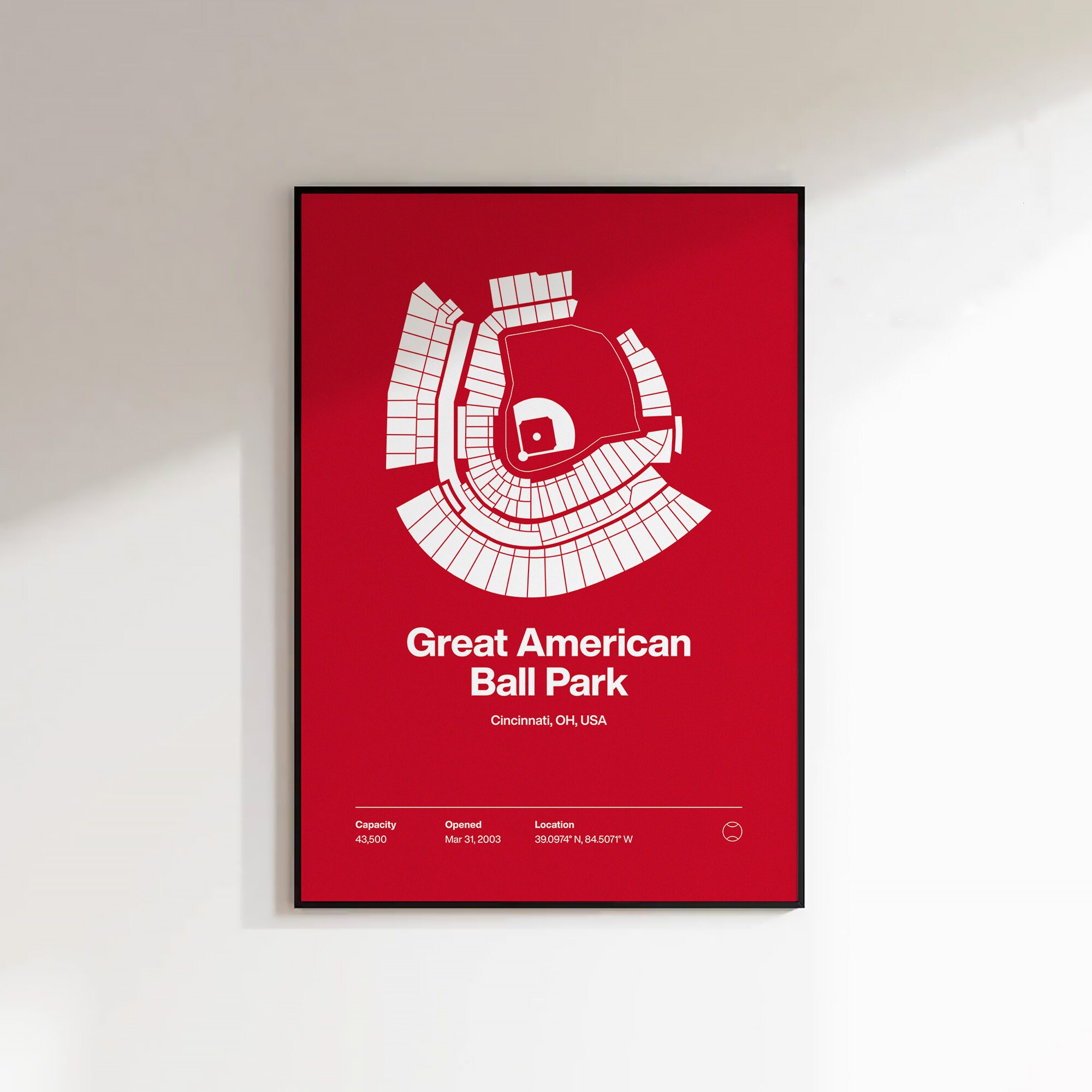 Cincinnati Reds Poster Great American Ball Park Stadium - Etsy