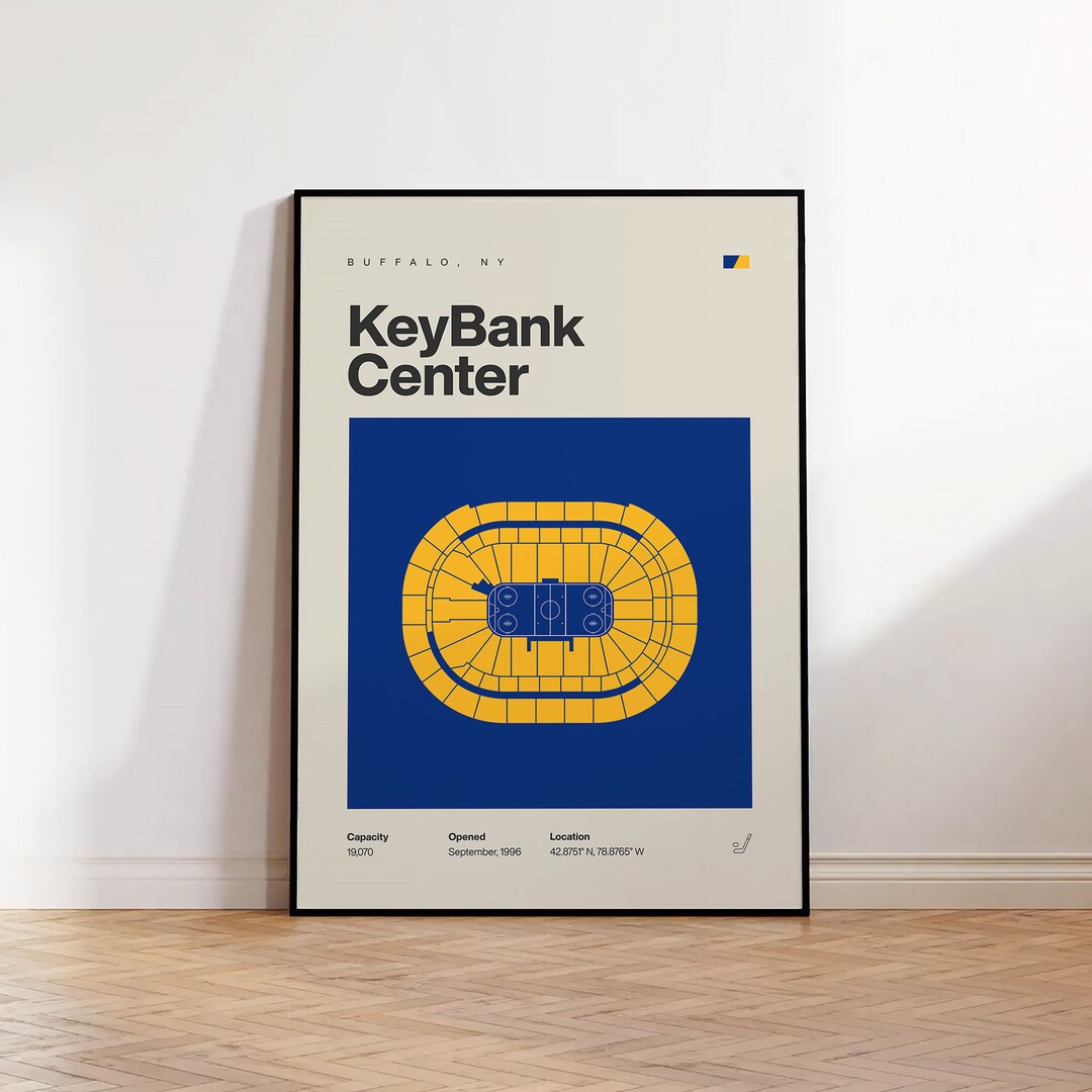 Buffalo Sabres Poster, Keybank Center Stadium Print, Mid Century Modern ...