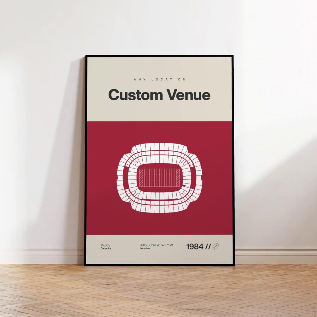 Custom Sports Venue Poster, Any Team or College Stadium Print, Mid ...