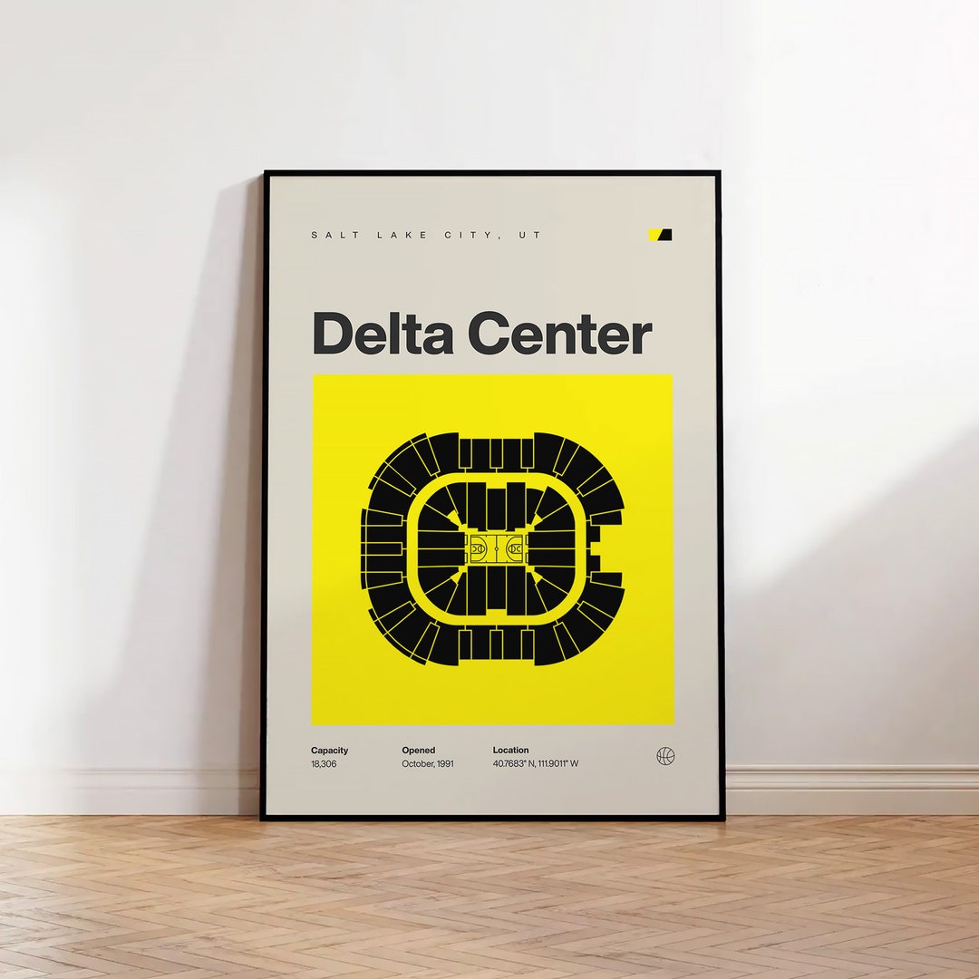Utah Jazz Poster Delta Center Stadium Print Mid Century - Etsy