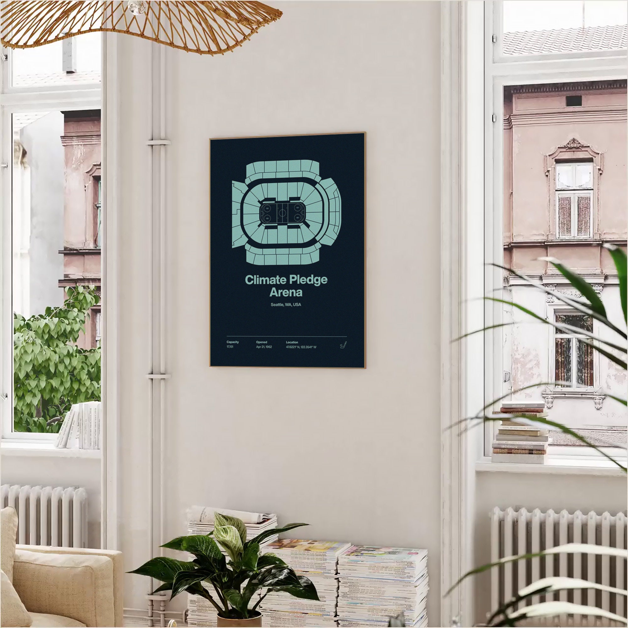 Seattle Kraken Poster, Climate Pledge Arena Stadium Wall Art ...