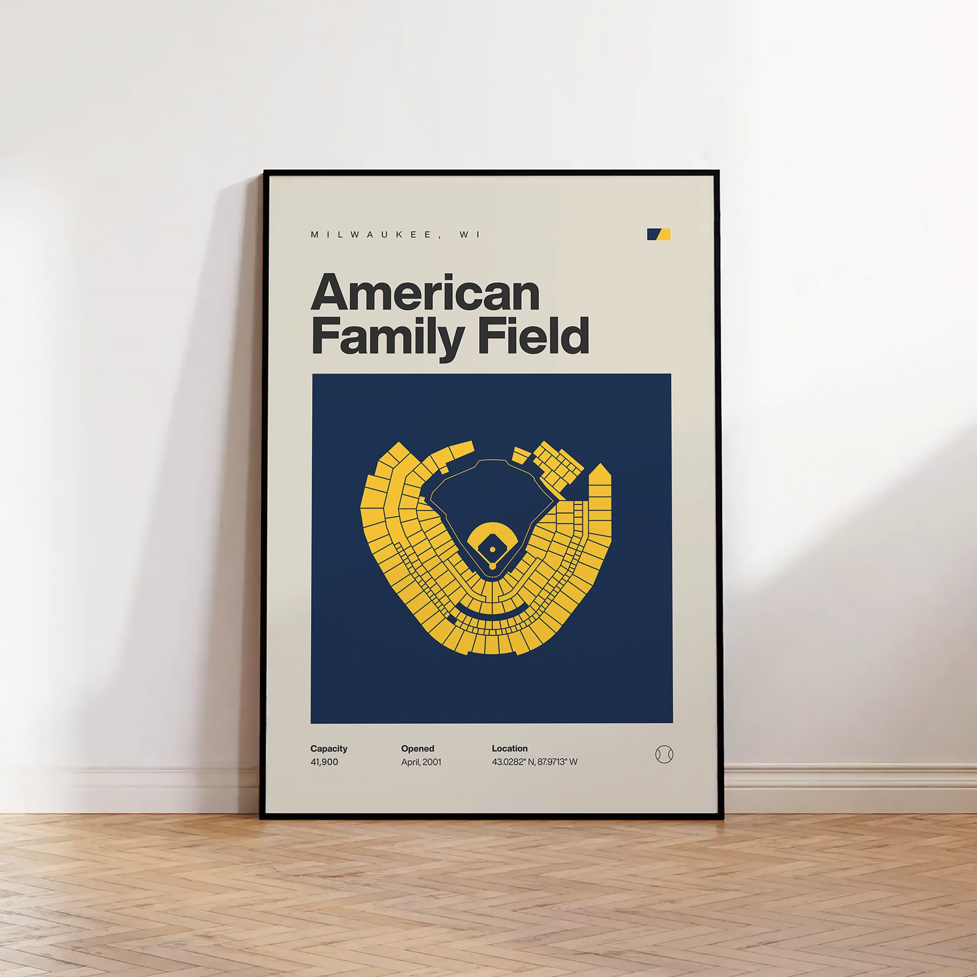 Milwaukee Brewers Poster American Family Field Print Mid - Etsy