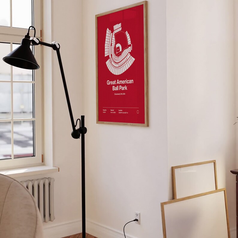 Cincinnati Reds Poster Great American Ball Park Stadium - Etsy