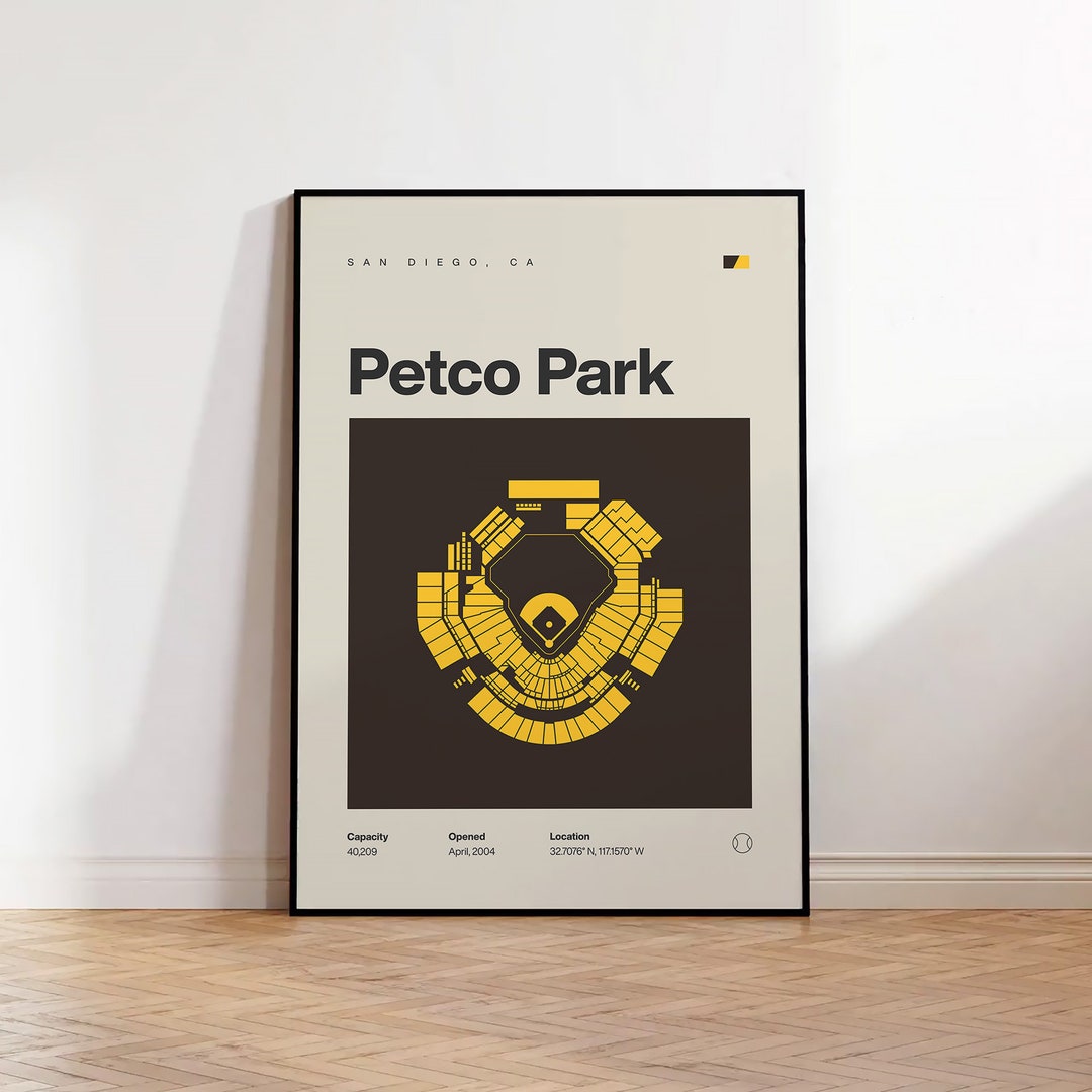 San Diego Padres Poster, Petco Park Stadium Print, Mid Century Modern ...