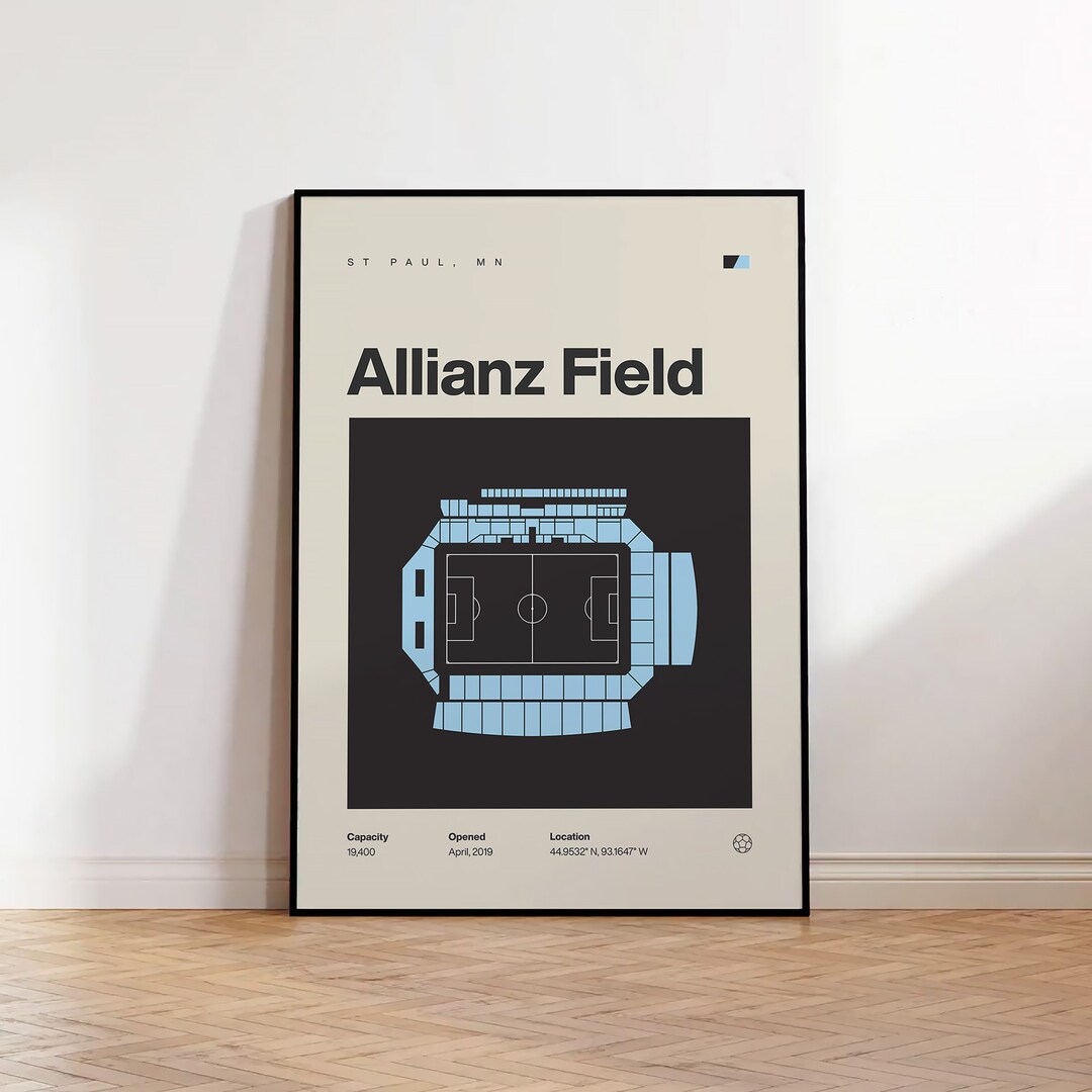 Minnesota United Poster, Allianz Field Print, MLS Poster, Mid Century ...