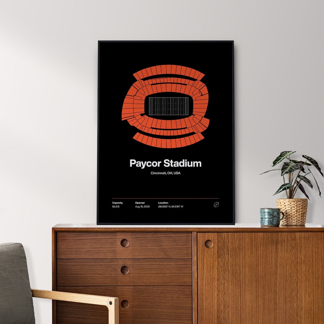 Cincinnati Bengals Poster Paycor Stadium Print Minimalist - Etsy