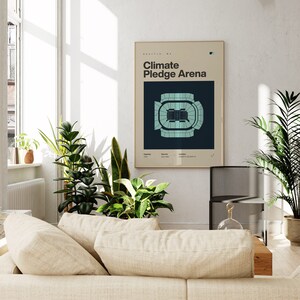 Seattle Kraken Poster, Climate Pledge Arena Print, NHL Poster, Mid ...