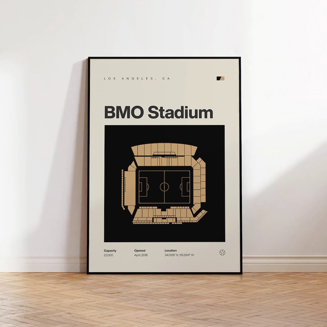LAFC Poster, Los Angeles BMO Stadium Soccer Print, Mid Century Modern ...