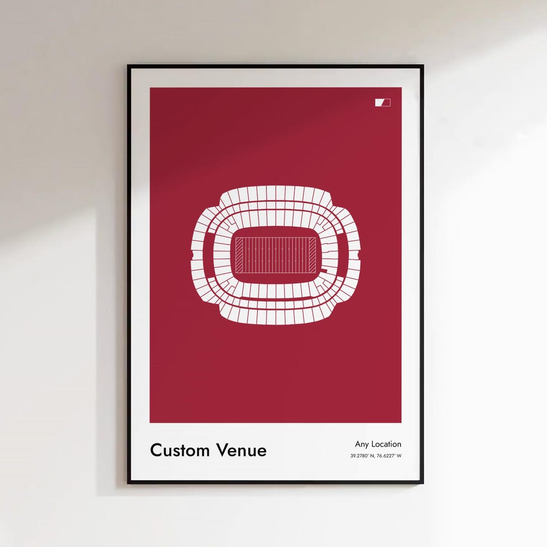 Custom Sports Stadium Poster, Any Team or College Print, Football ...