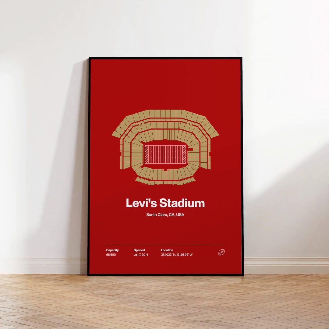 San Francisco 49ers Poster, SF Levi's Stadium Print, Minimalist ...