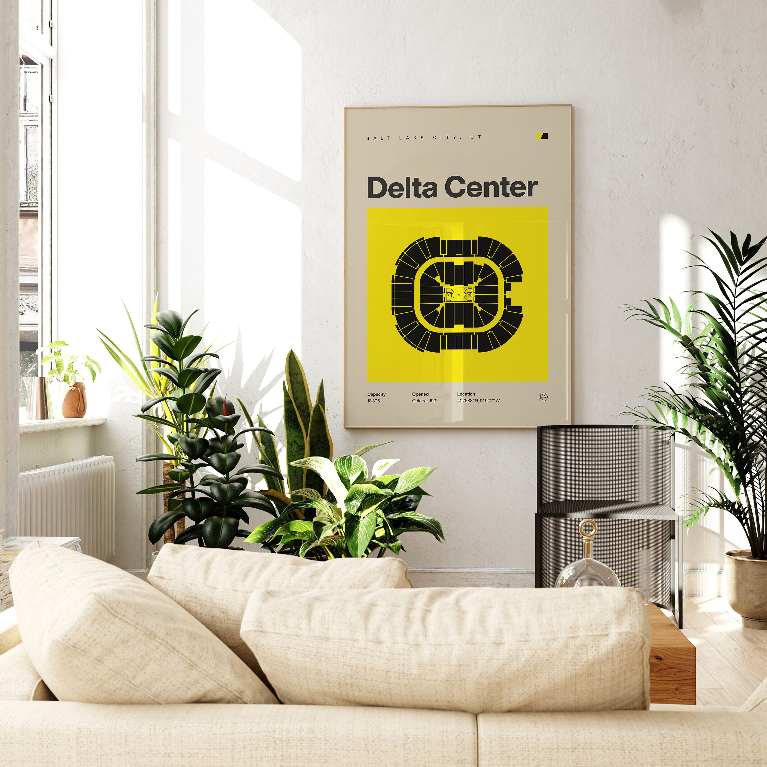 Utah Jazz Poster Delta Center Stadium Print Mid Century - Etsy