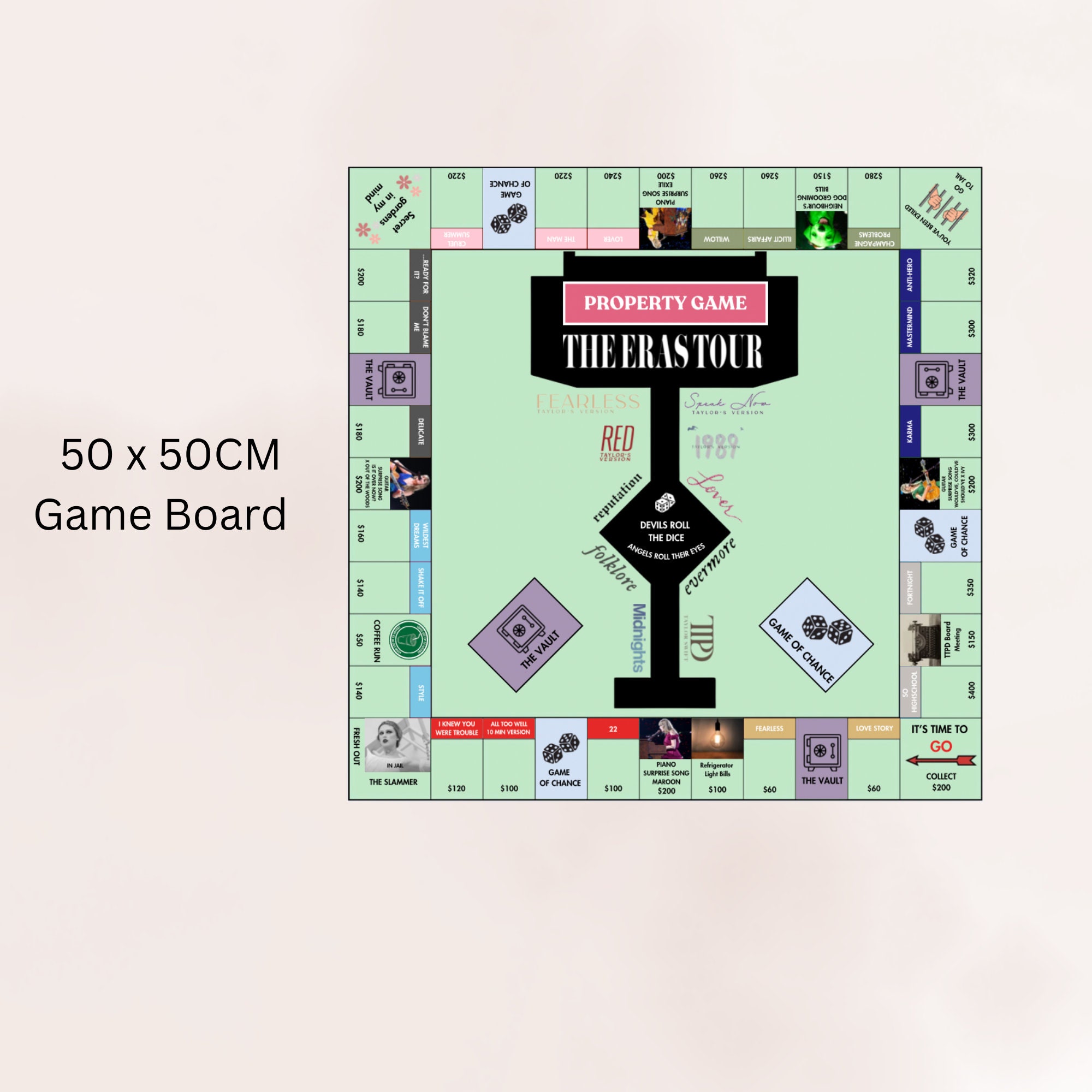 Taylor Swift the Eras Tour Monopoly Inspired Property Game. - Etsy ...