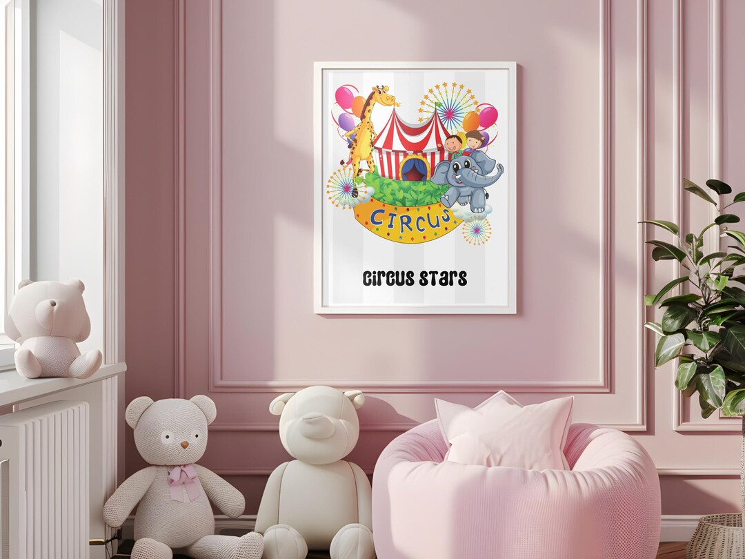 Wall Art Circus Themed, Digital Printable, Stylish, Fun, Whimsical ...