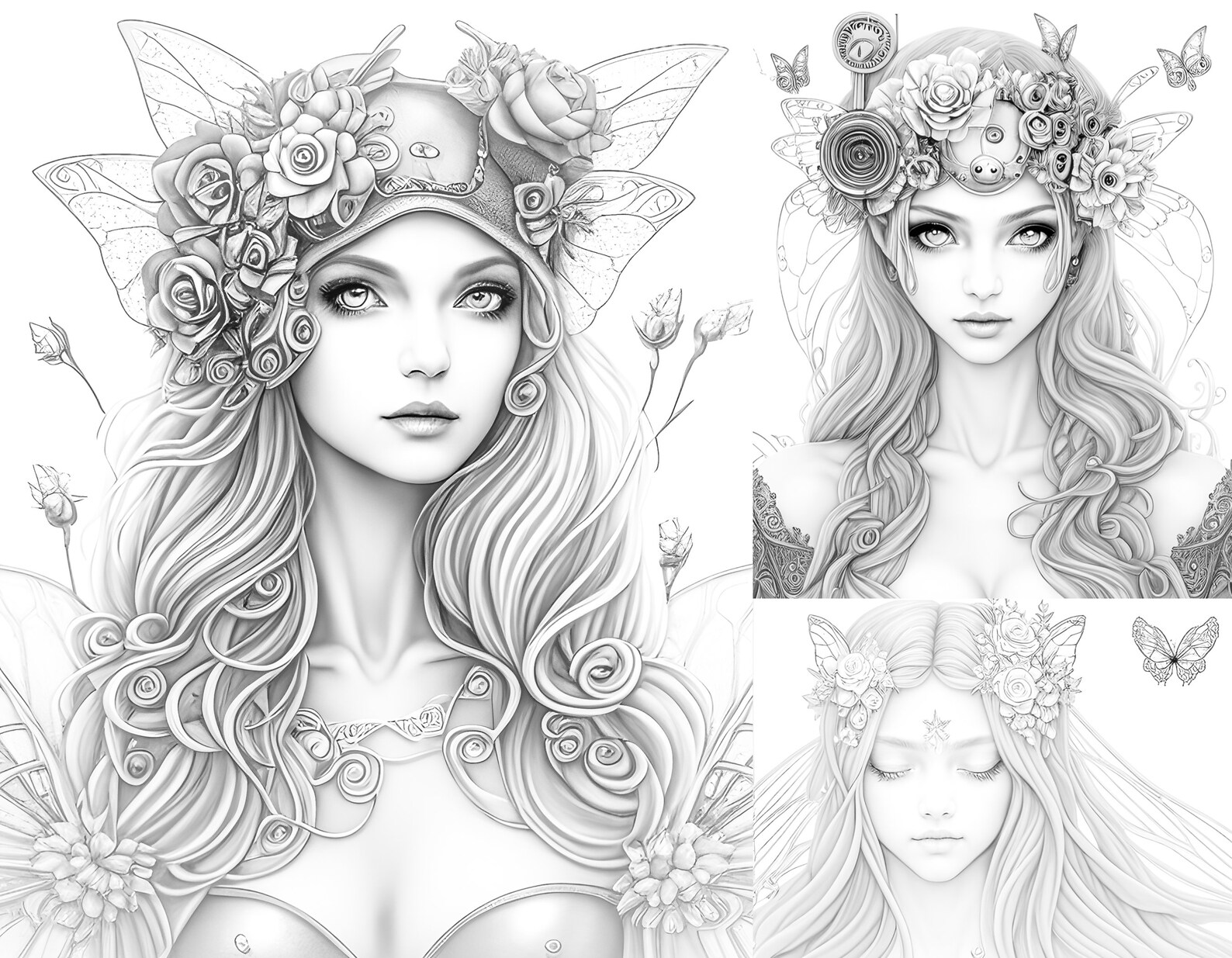 Flower Fairies Coloring Book Printable Coloring Page for Adult - Etsy