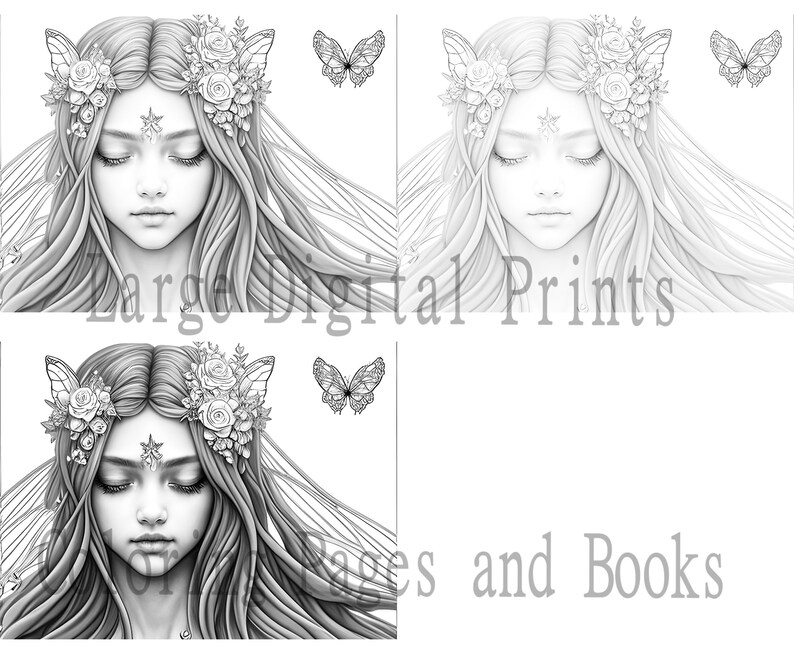 Flower Fairies Coloring Book Printable Coloring Page for Adult - Etsy