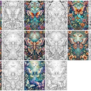 Mystical Butterflies Grayscale Coloring Book: 44 Fantasy Pages ...