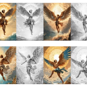 Icarus Falling Coloring Book: 33 Mythical Grayscale Pages (digital ...