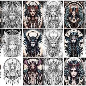 Gothic Beauty Sprite 49 Page Coloring Book to Print at Home. Commercial ...