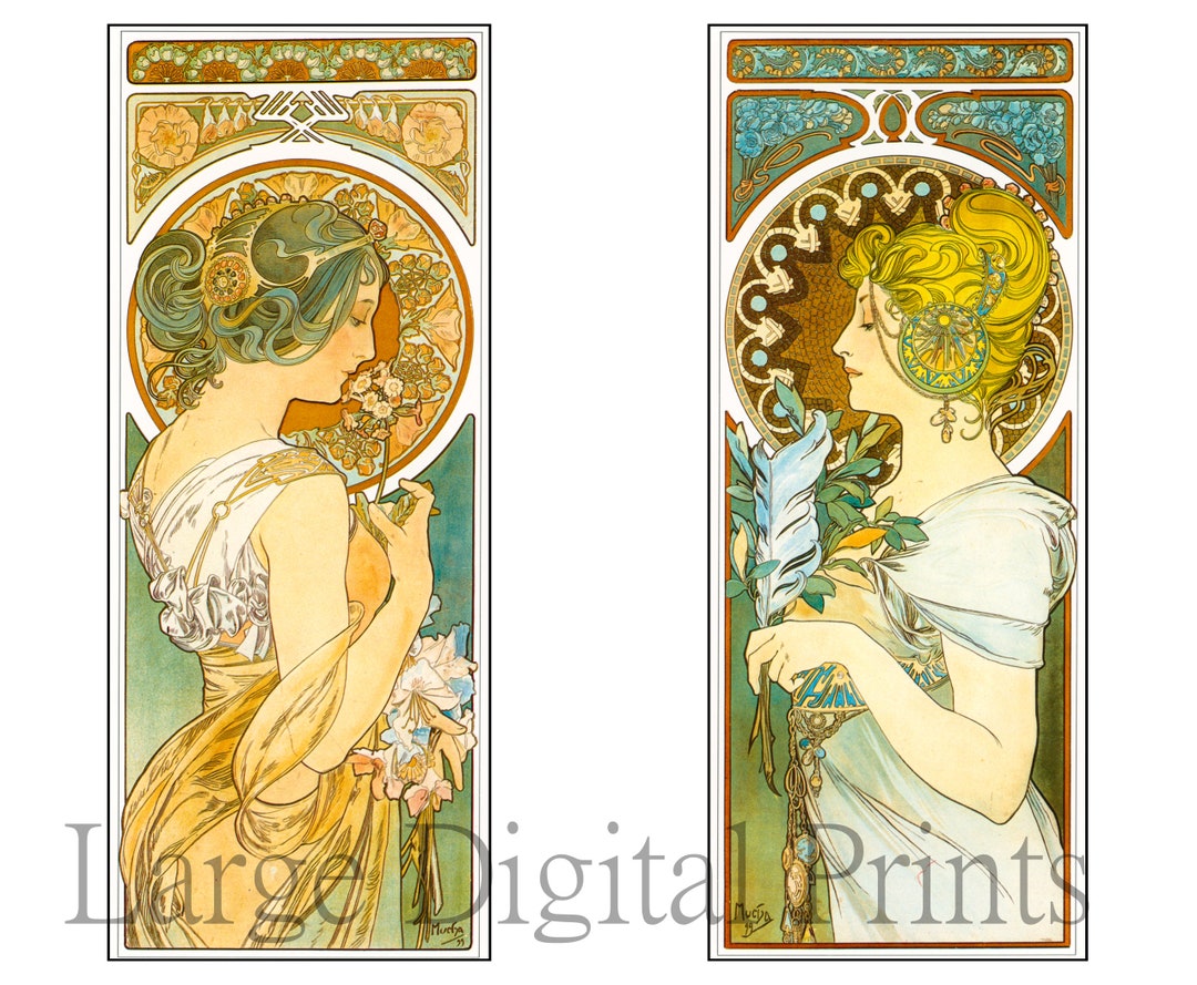 Set of Two Mucha Prints. 2 Alphonse Mucha Prints to Download and Print ...