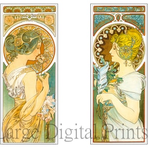 Set of Two Mucha Prints. 2 Alphonse Mucha Prints to Download and Print ...