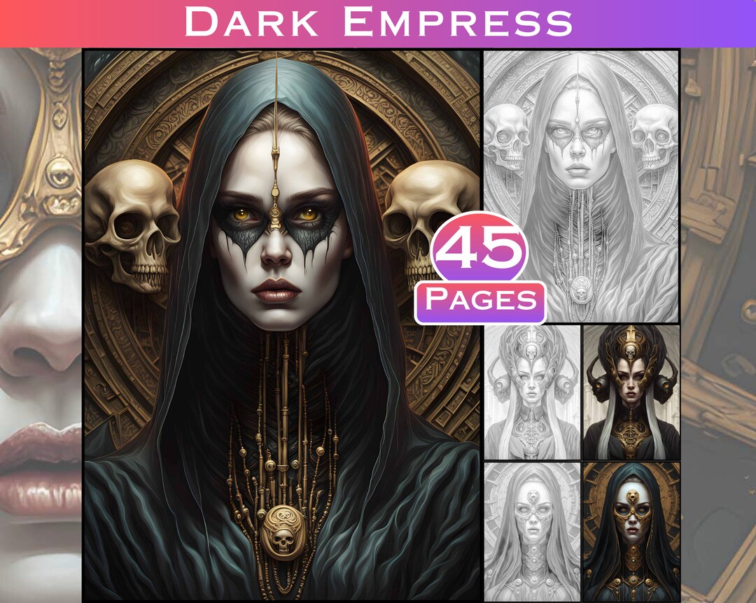 Dark Empress Printable Digital Coloring Page for Adults by Large ...