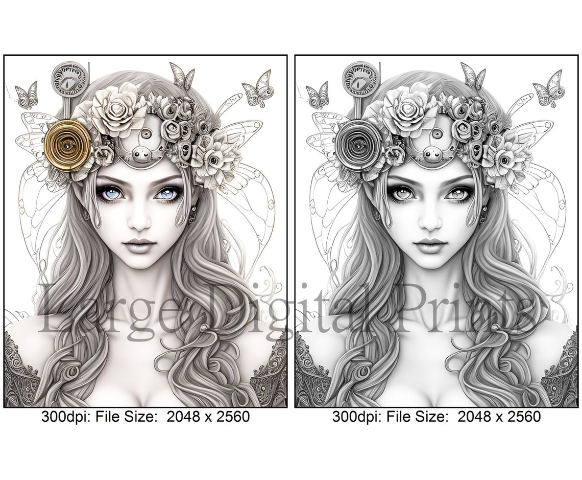 Flower Fairies Coloring Book Printable Coloring Page for Adult - Etsy