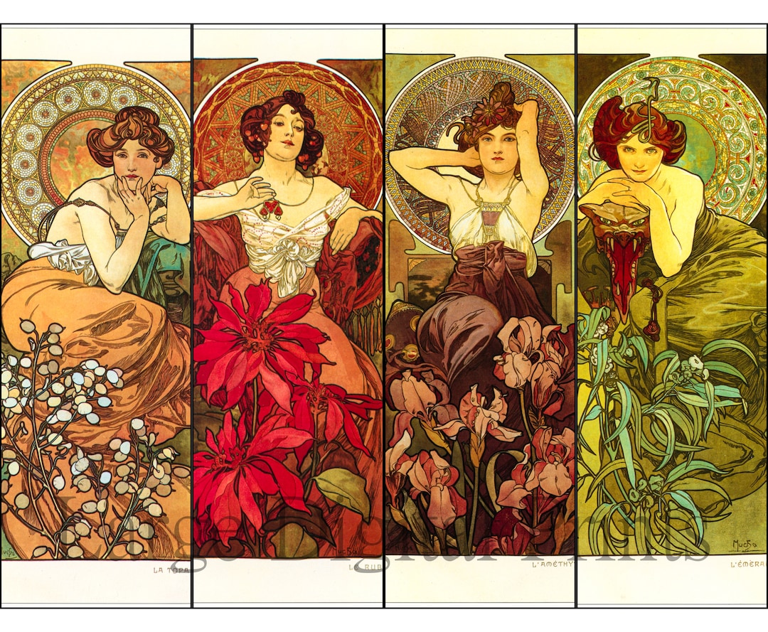 Alphonse Mucha Precious Stones Art Nouveau Prints (digital Download) - Etsy